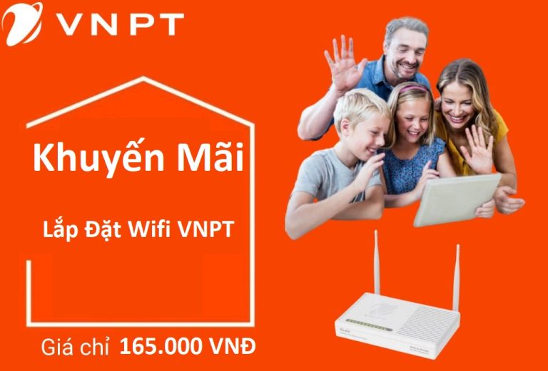 Lắp Đặt WiFi VNPT - Tặng modem 5G- Giá cước rẻ 165.000 VNĐ